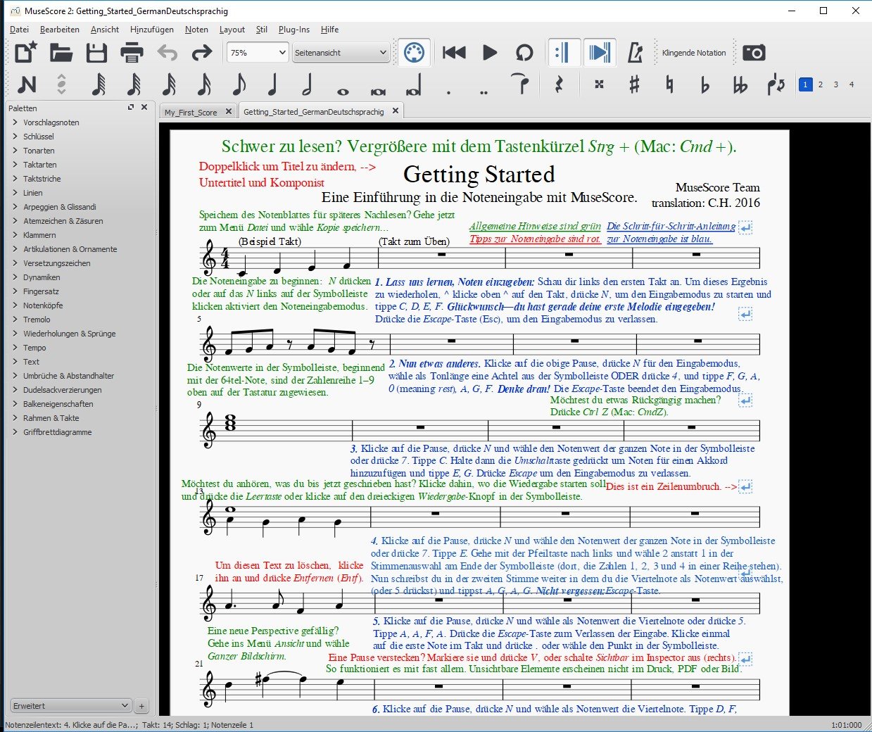 Software 001 - MuseScore, freies Notensatzprogramm